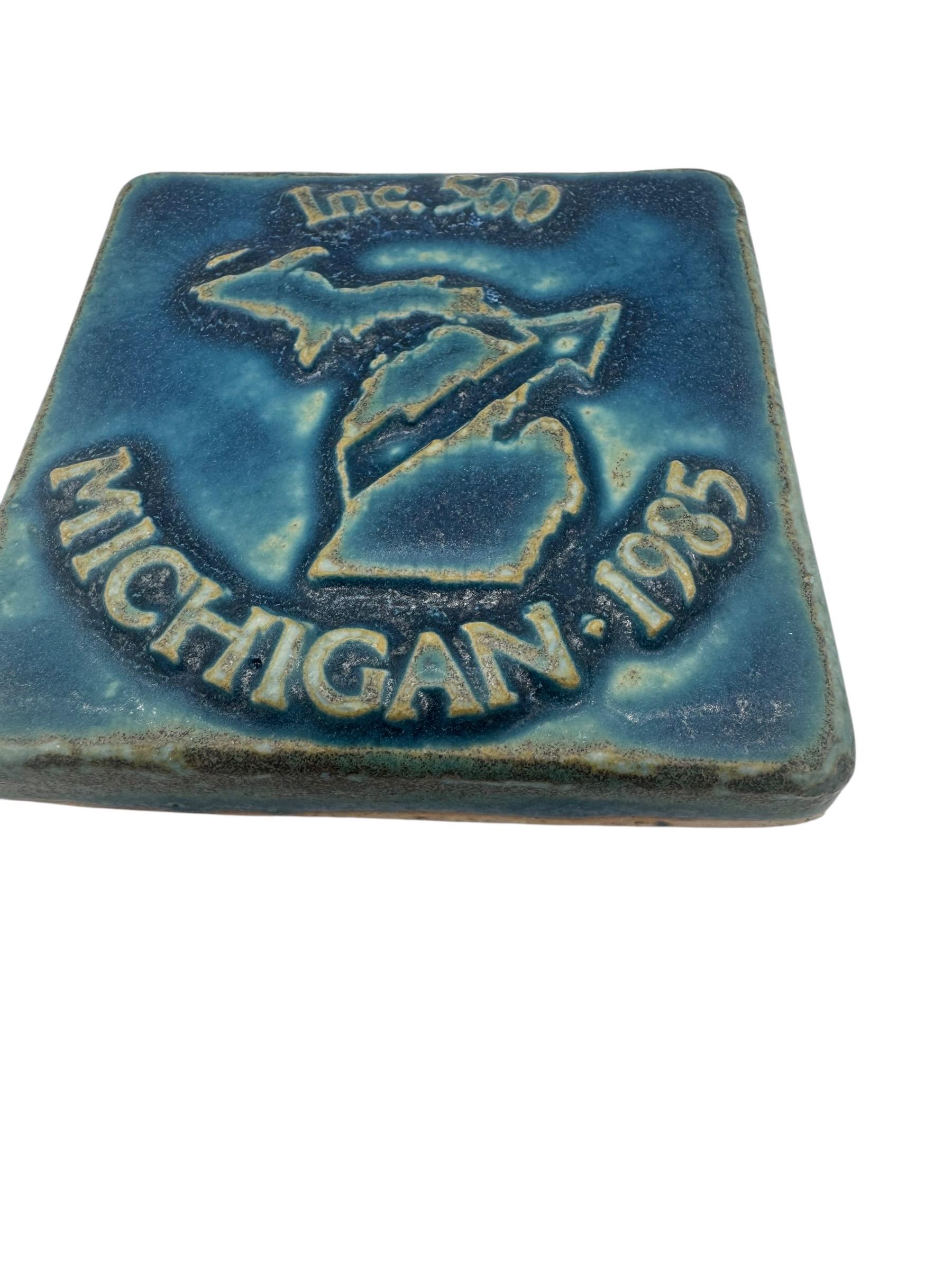 Vintage Pewabic Pottery Tile – Michigan 1985 Inc. 500 Commemorative ...