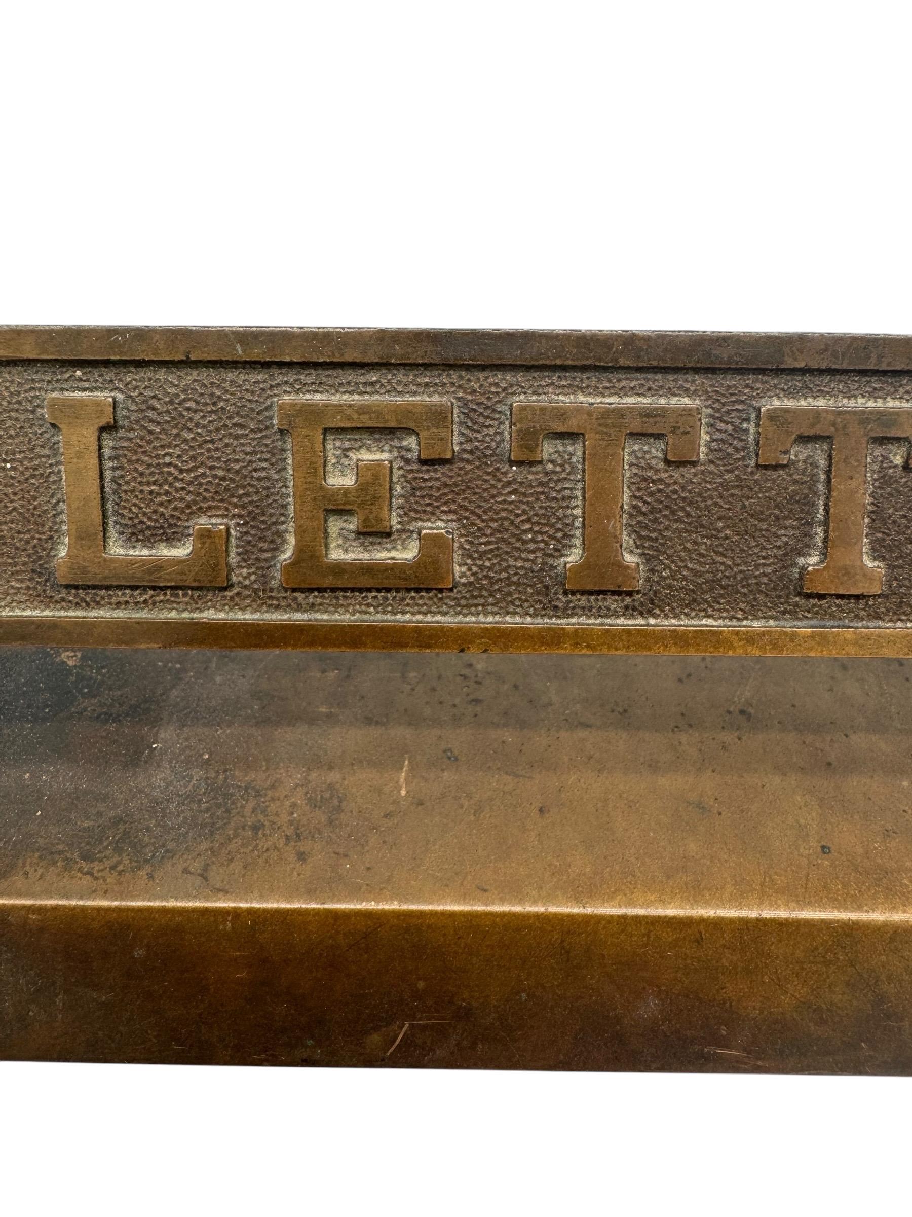 Antique Brass Mail Slot | “letters” Embossed Design | Vintage ...