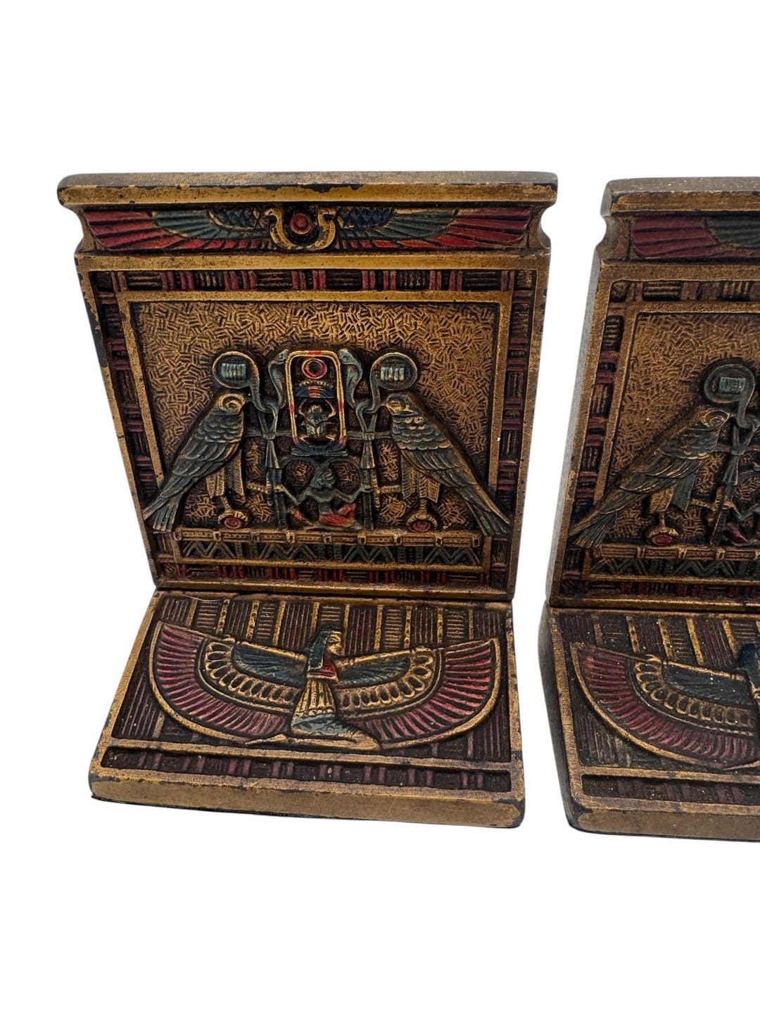 Antique Egyptian Revival Bookends | Judd Manufacturing Co. | Gilded ...