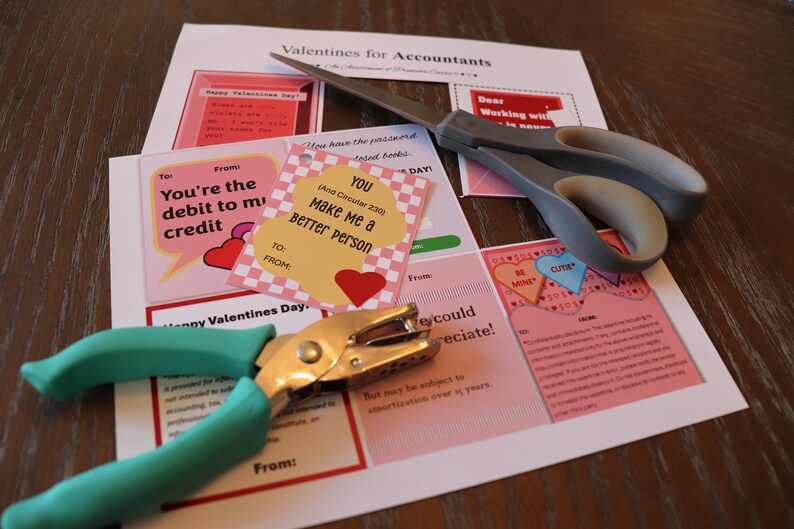 Valentines for Accountants Printable PDF | Download & Print - Etsy