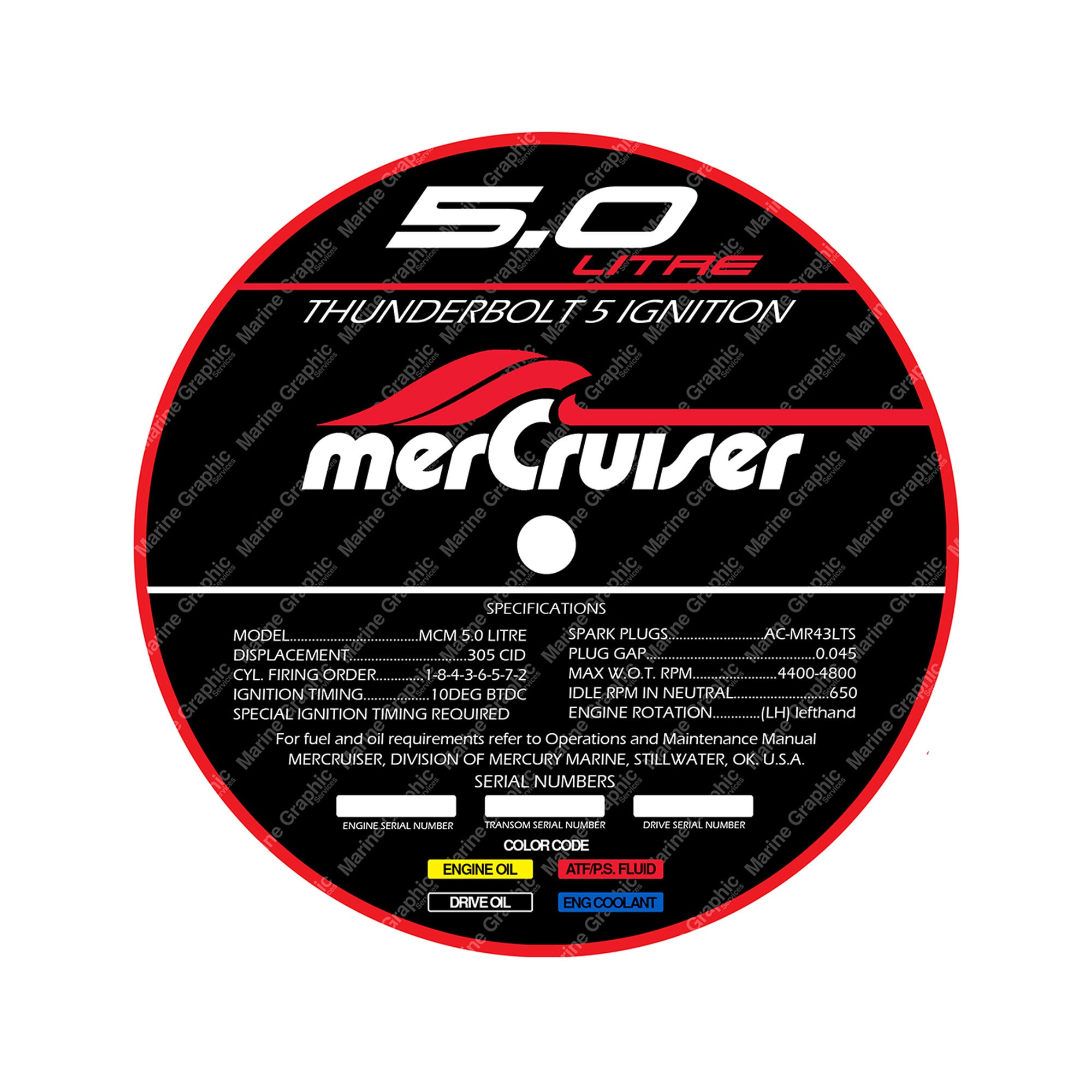 Mercruiser 5.0 Flame Arrestor Cover Decal Die Cut - Etsy