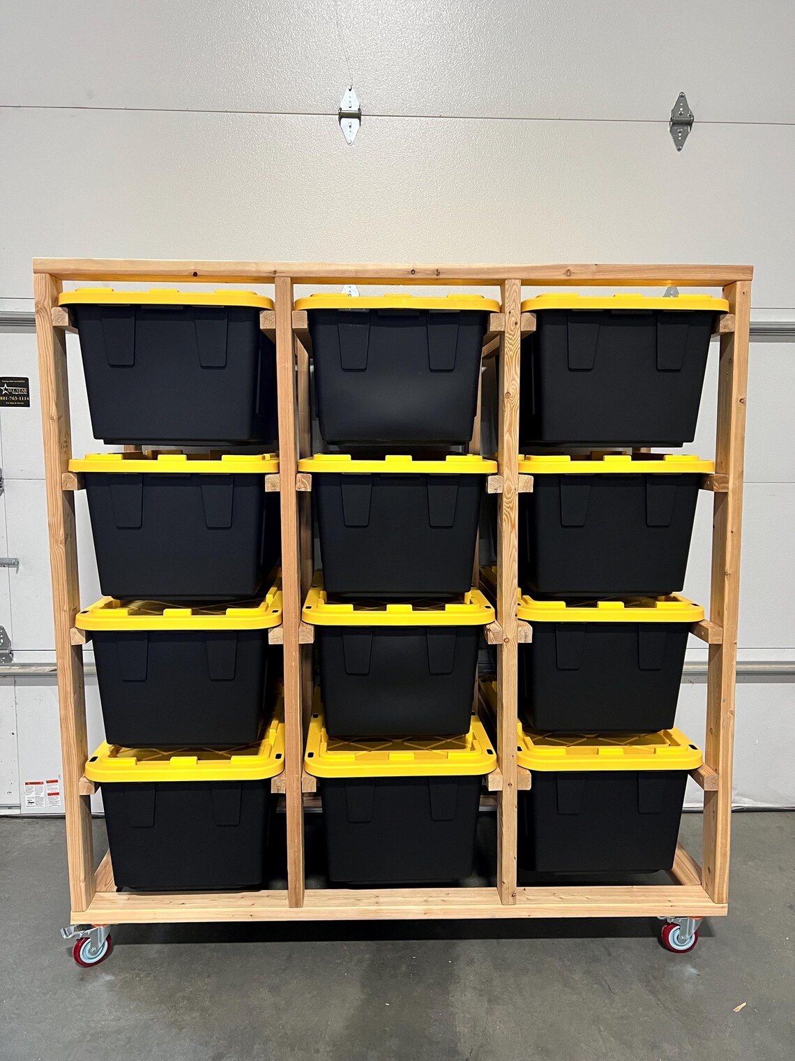 Mobile Storage Bin for Garage Kit / 27 Gallon Shelf on Wheels / Trendy ...