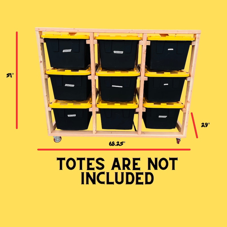 Mobile Storage Bin for Garage Kit / 27 Gallon Shelf on Wheels / Trendy ...