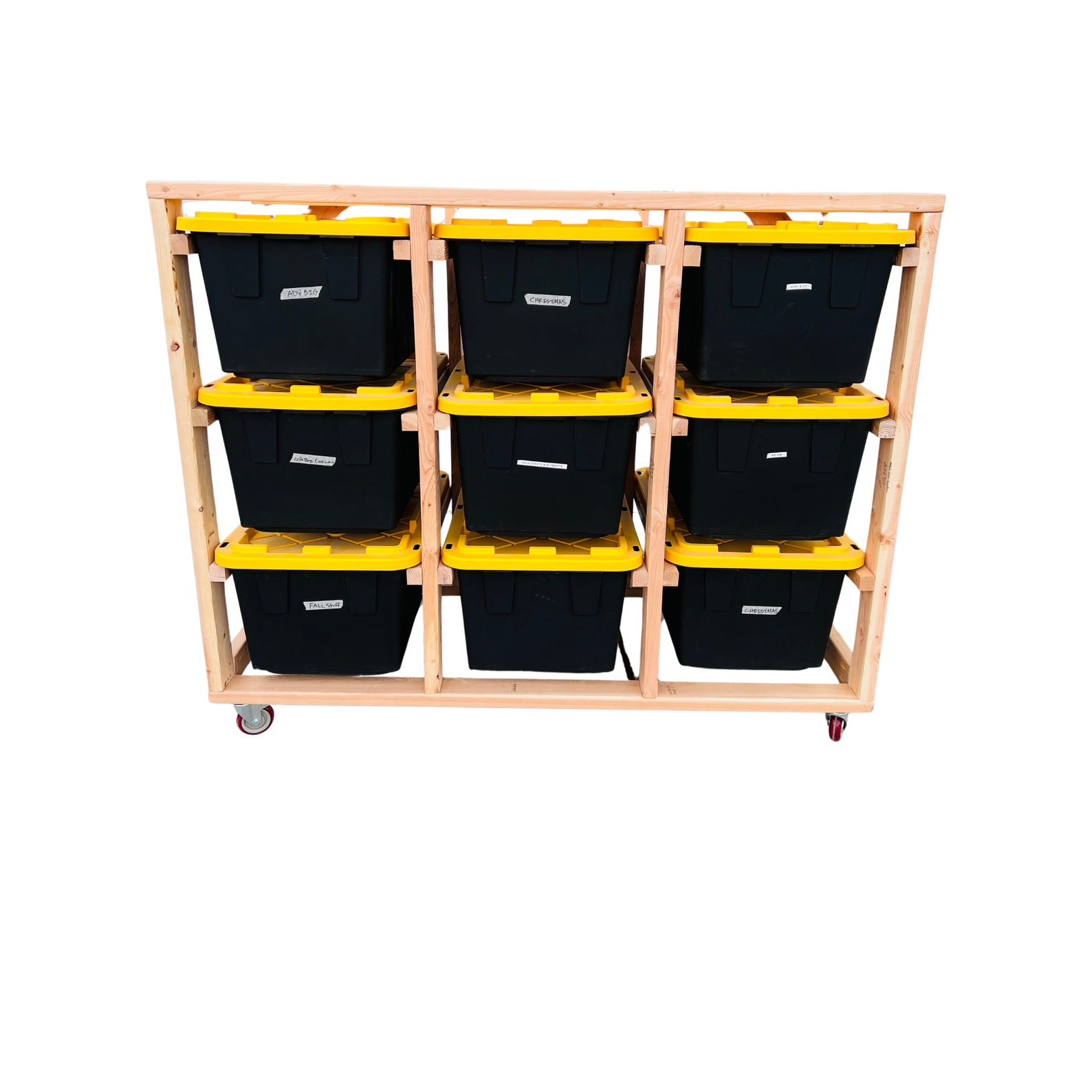 Mobile Storage Bin for Garage Kit / 27 Gallon Shelf on Wheels / Trendy ...