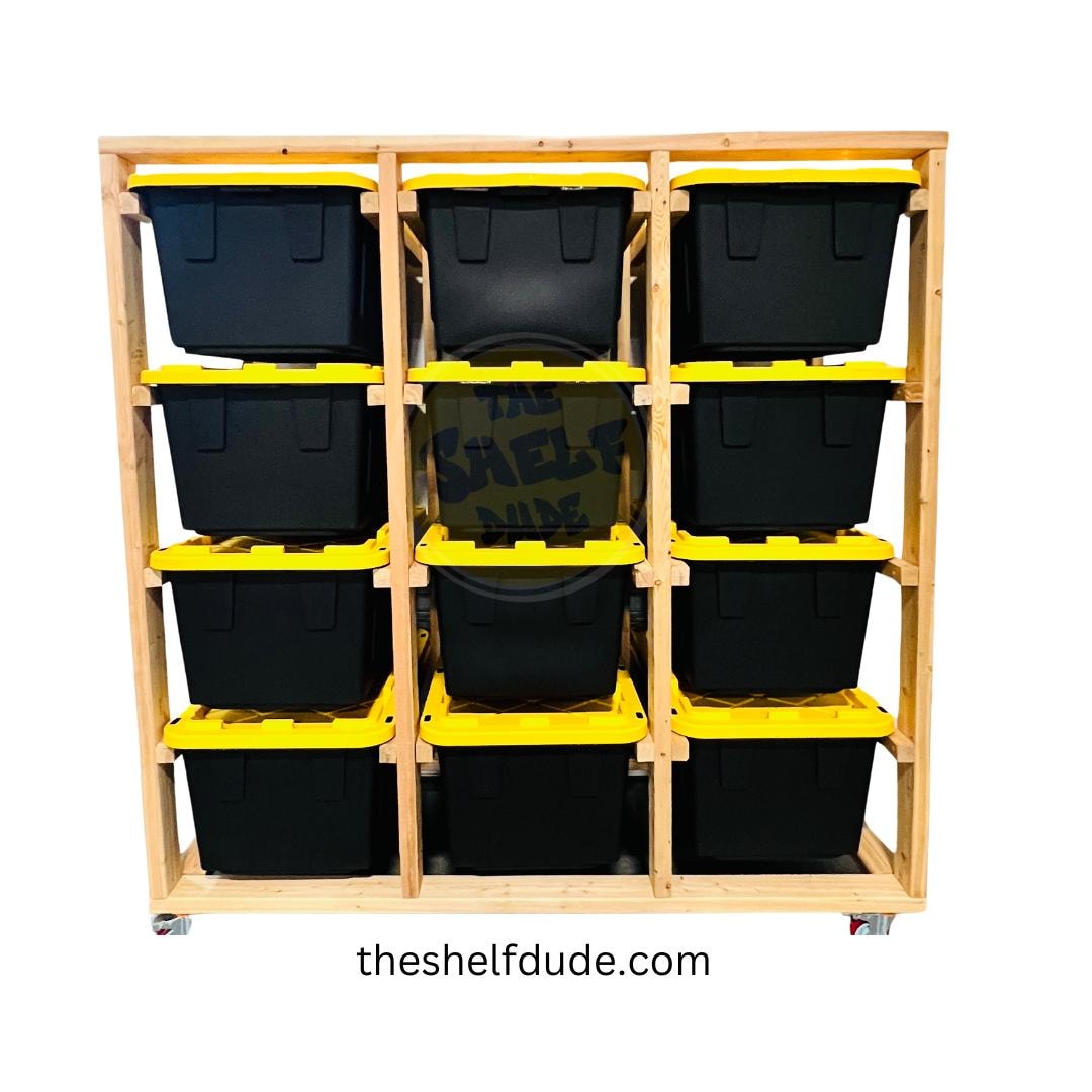 Mobile Storage Bin for Garage Kit / 27 Gallon Shelf on Wheels / Trendy ...