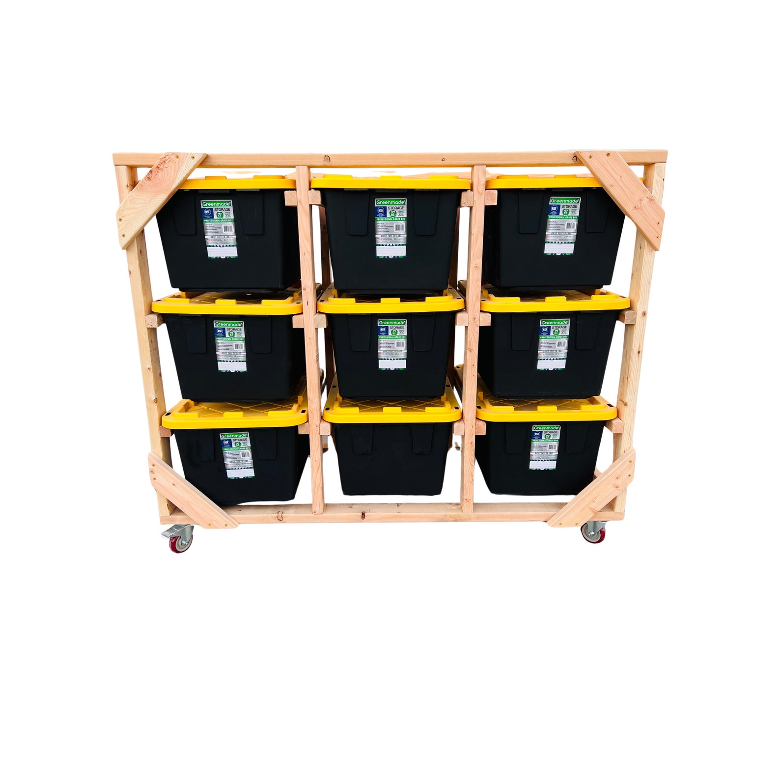 Mobile Storage Bin for Garage Kit / 27 Gallon Shelf on Wheels / Trendy ...