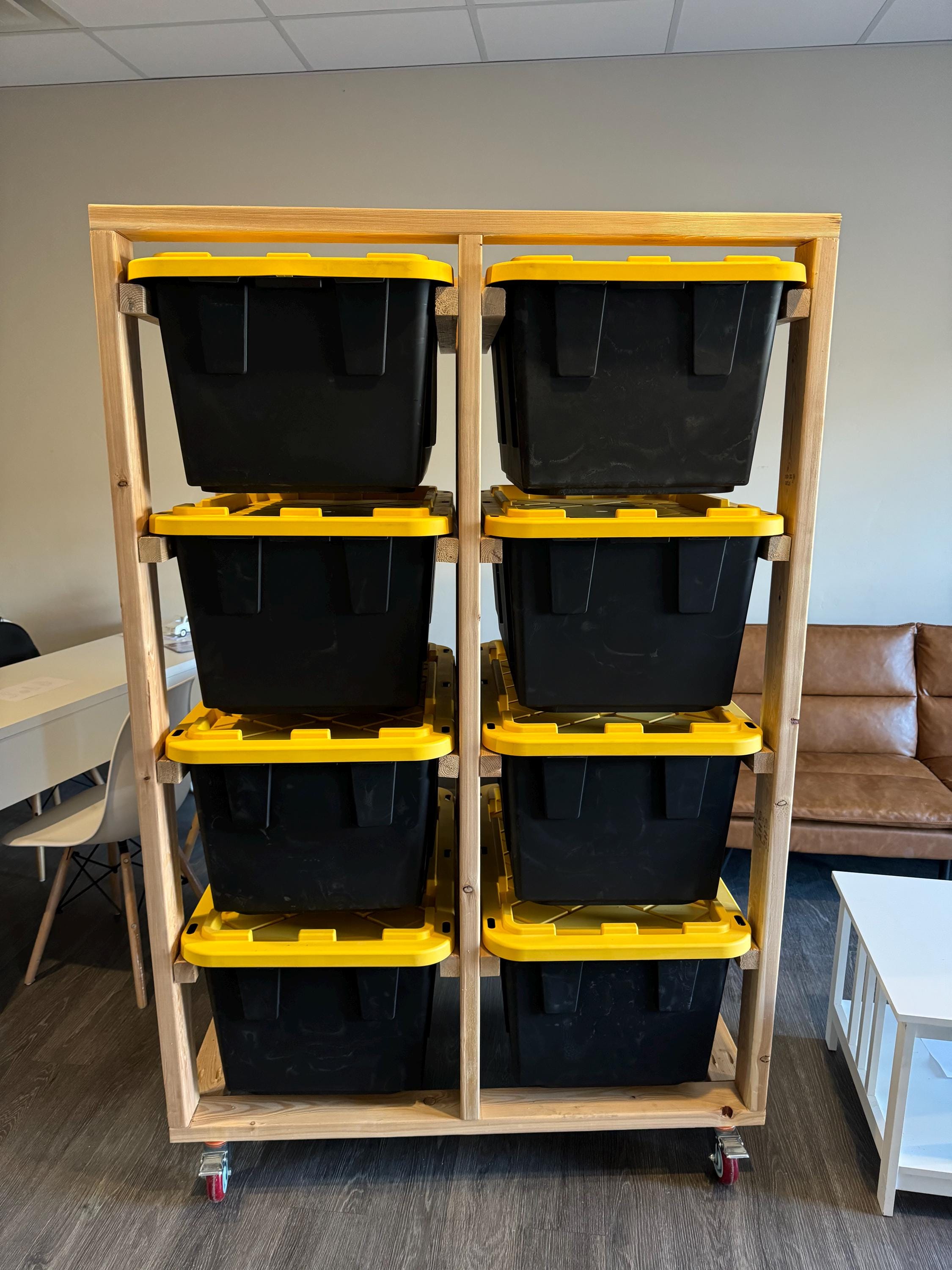 Mobile Storage Bin for Garage Kit / 27 Gallon Shelf on Wheels / Trendy ...