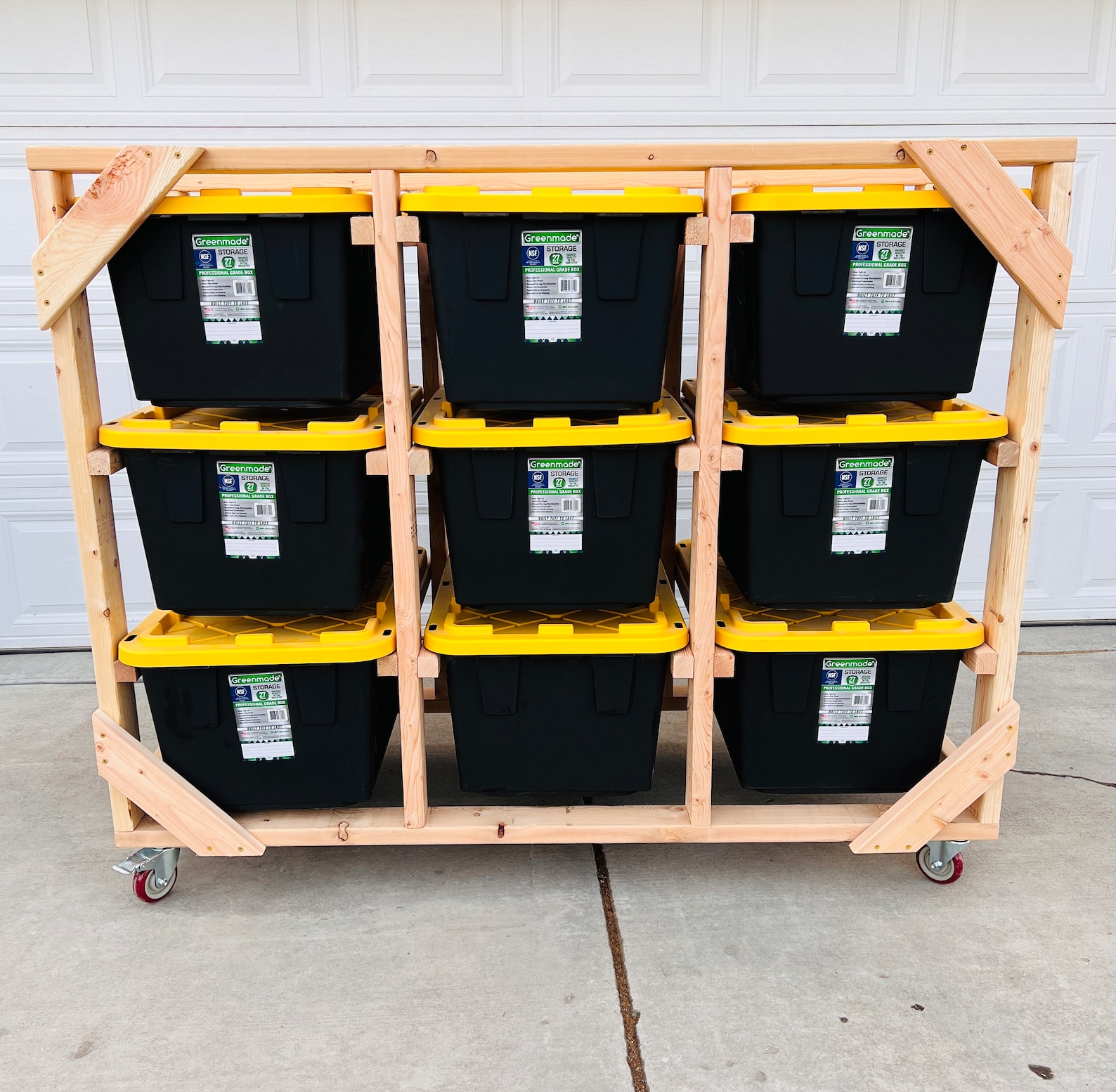 Mobile Storage Bin for Garage Kit / 27 Gallon Shelf on Wheels / Trendy ...