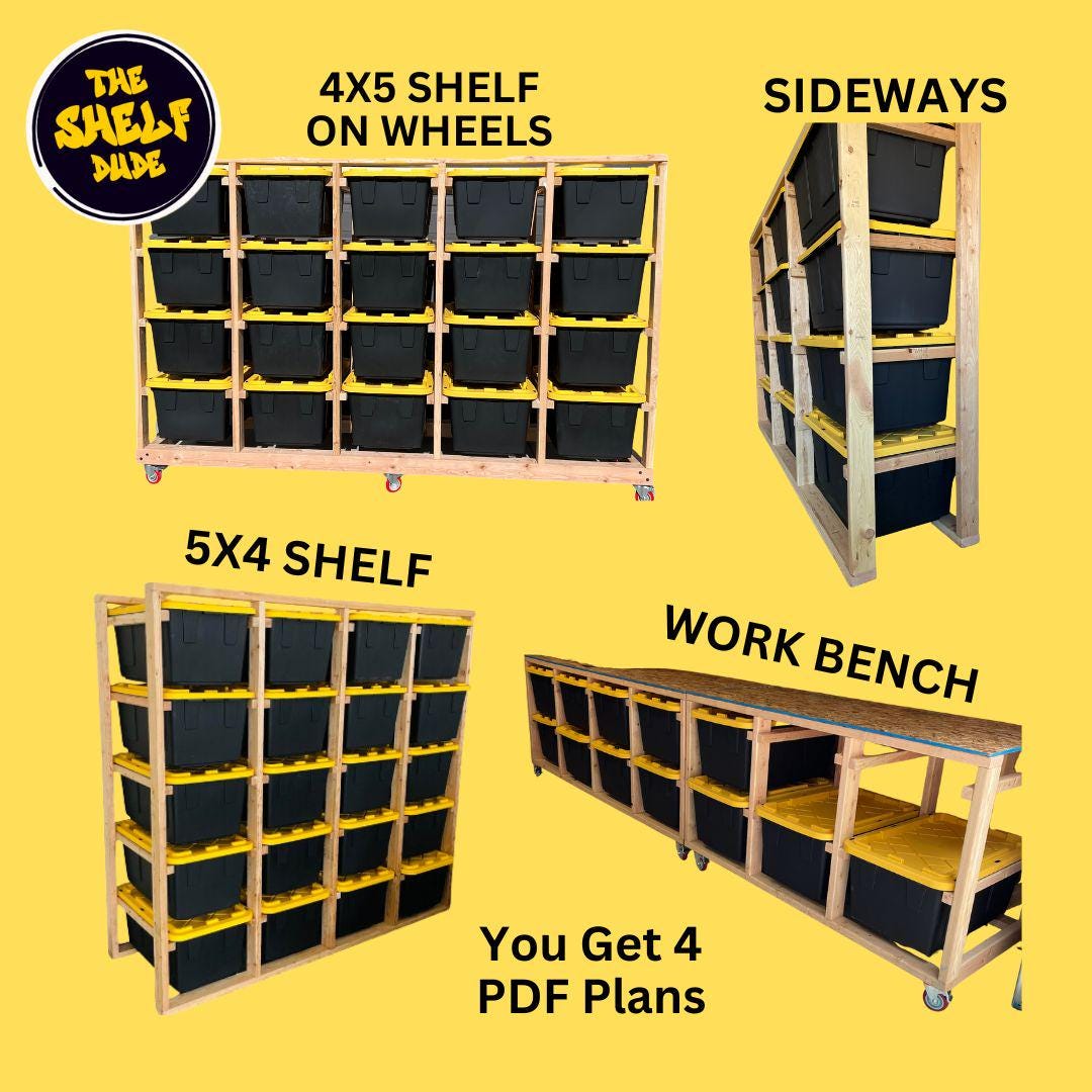 ALL Plans in One -mobile Garage Storage Rack Plans/ All Sizes Included ...