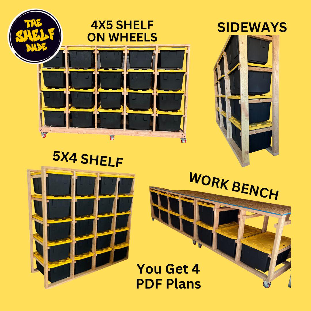 ALL Plans in One -mobile Garage Storage Rack Plans/ All Sizes Included ...