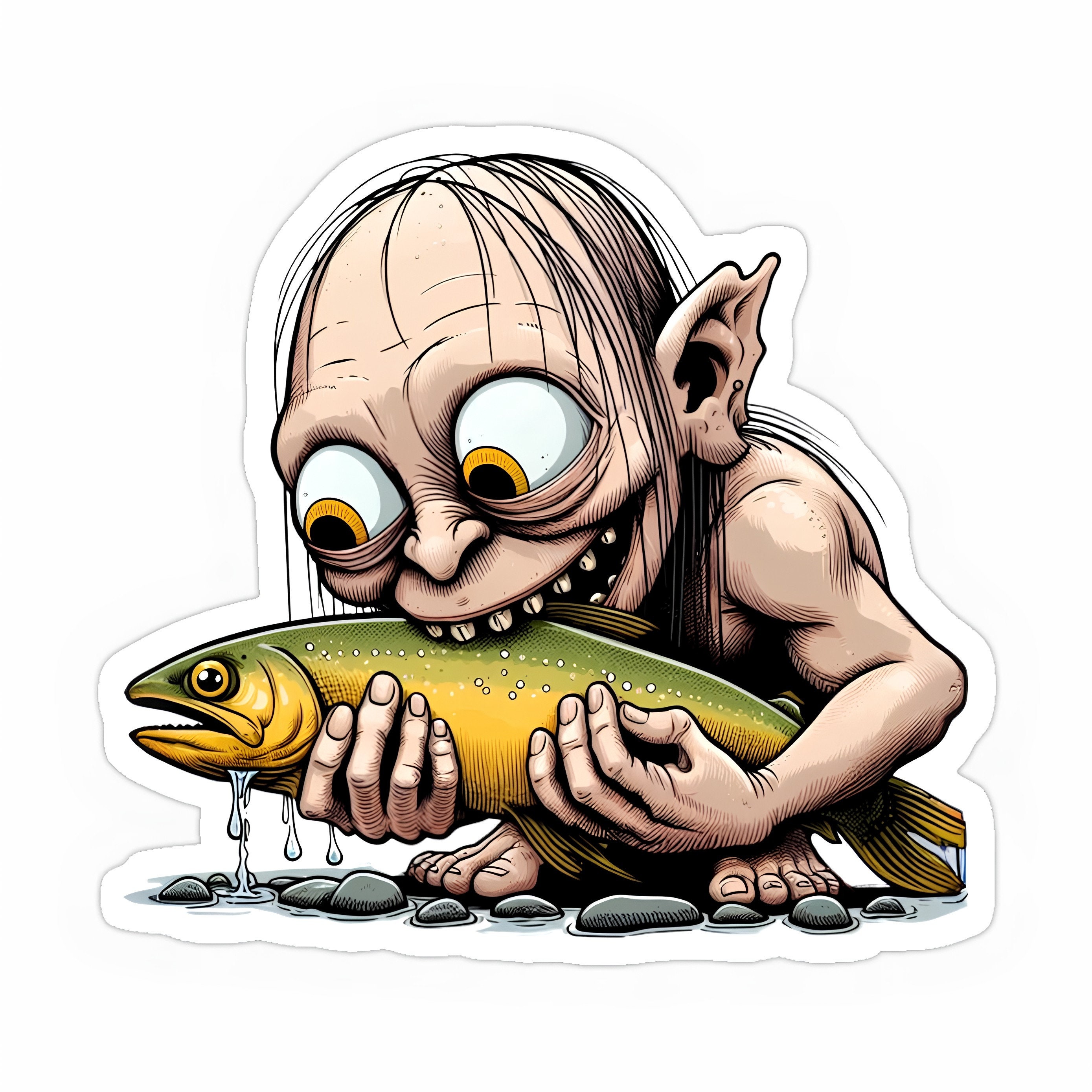 Gollum Holding Fish