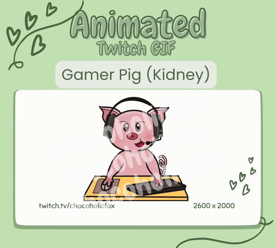Animated Chibi GIF Pig kidney Discord Pngtuber, Vtuber for Stream - Etsy