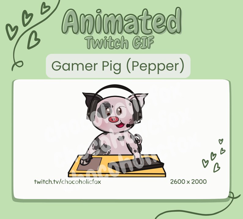 Animated Chibi GIF Pig (pepper) Discord Pngtuber, Vtuber for Stream - Etsy