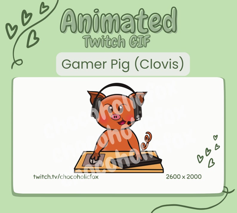 Animated Chibi GIF Pig clovis Discord Pngtuber, Vtuber for Stream - Etsy