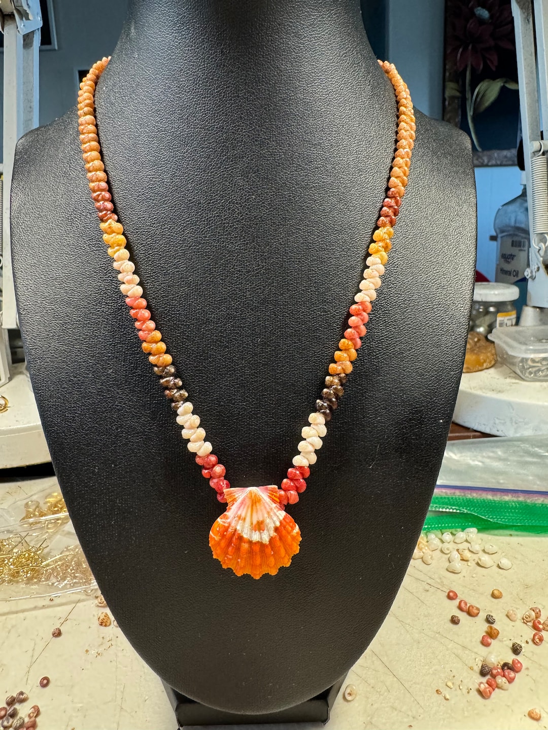 Exquisite RED Sunrise Kahealani Shell Necklace, With Colors That Match ...