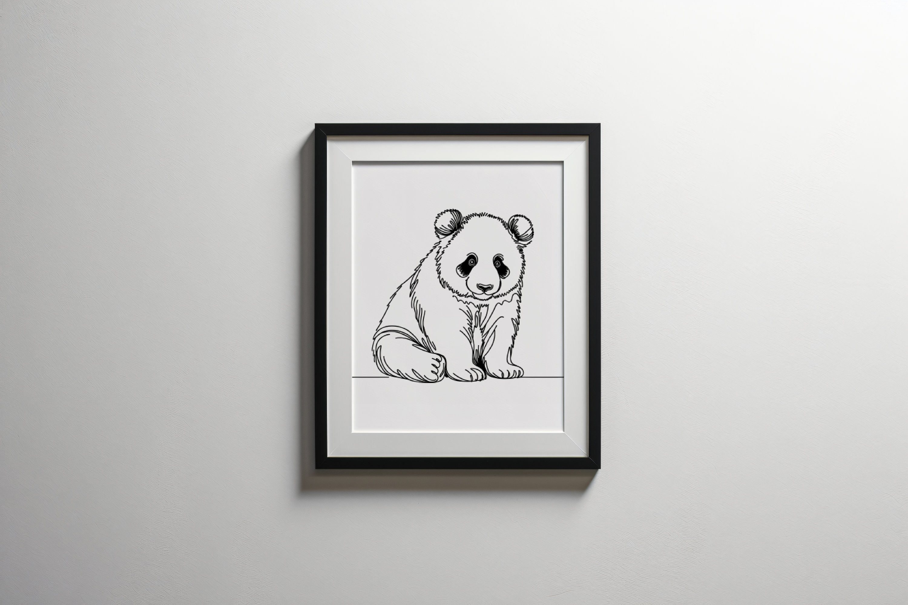 Panda Line Art Drawing Bear Lovers Wall Art Print Modern Art Wildlife ...