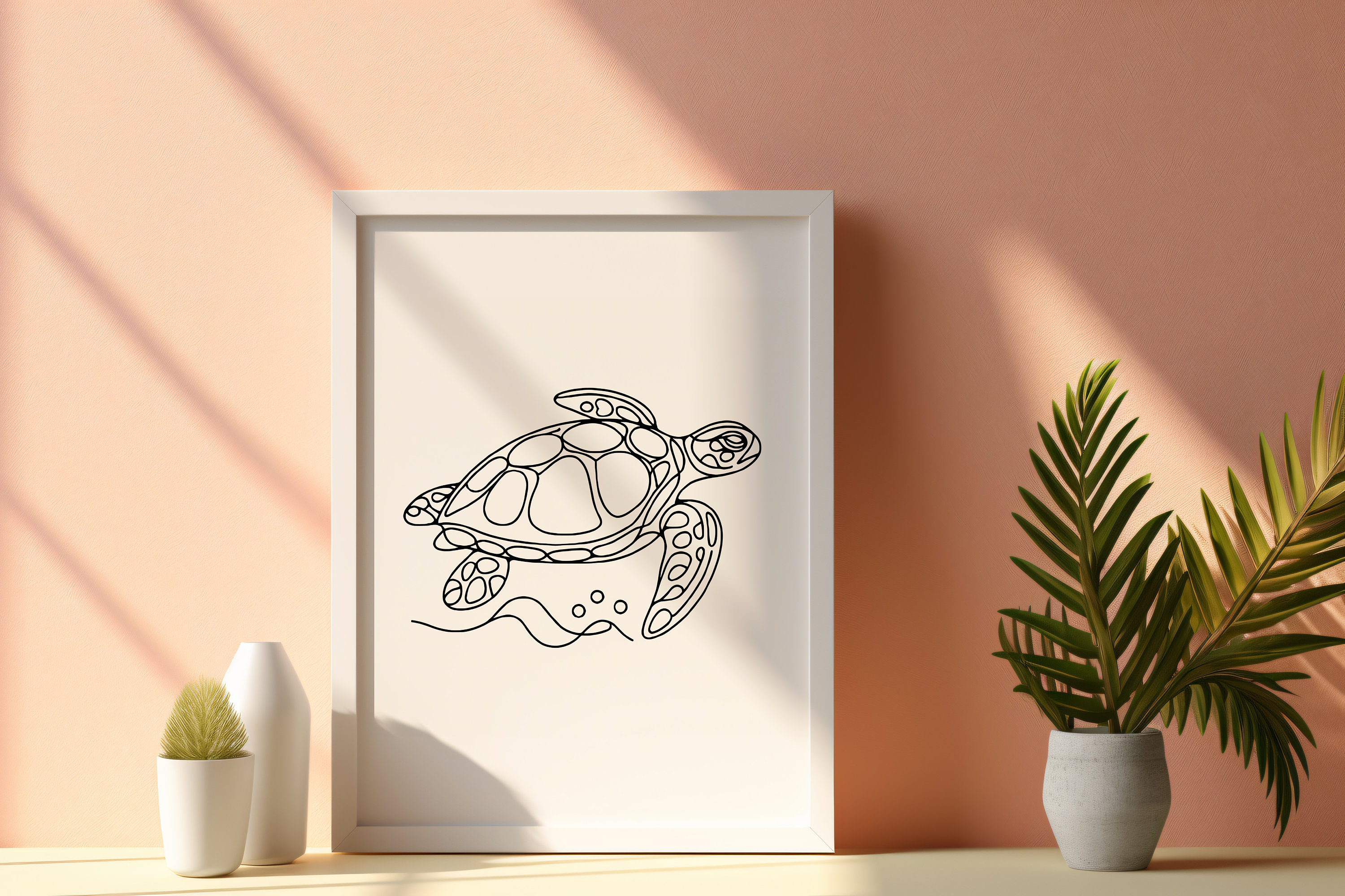 Sea Turtle Line Art Drawing Turtle Lovers Wall Art Print Modern Art ...
