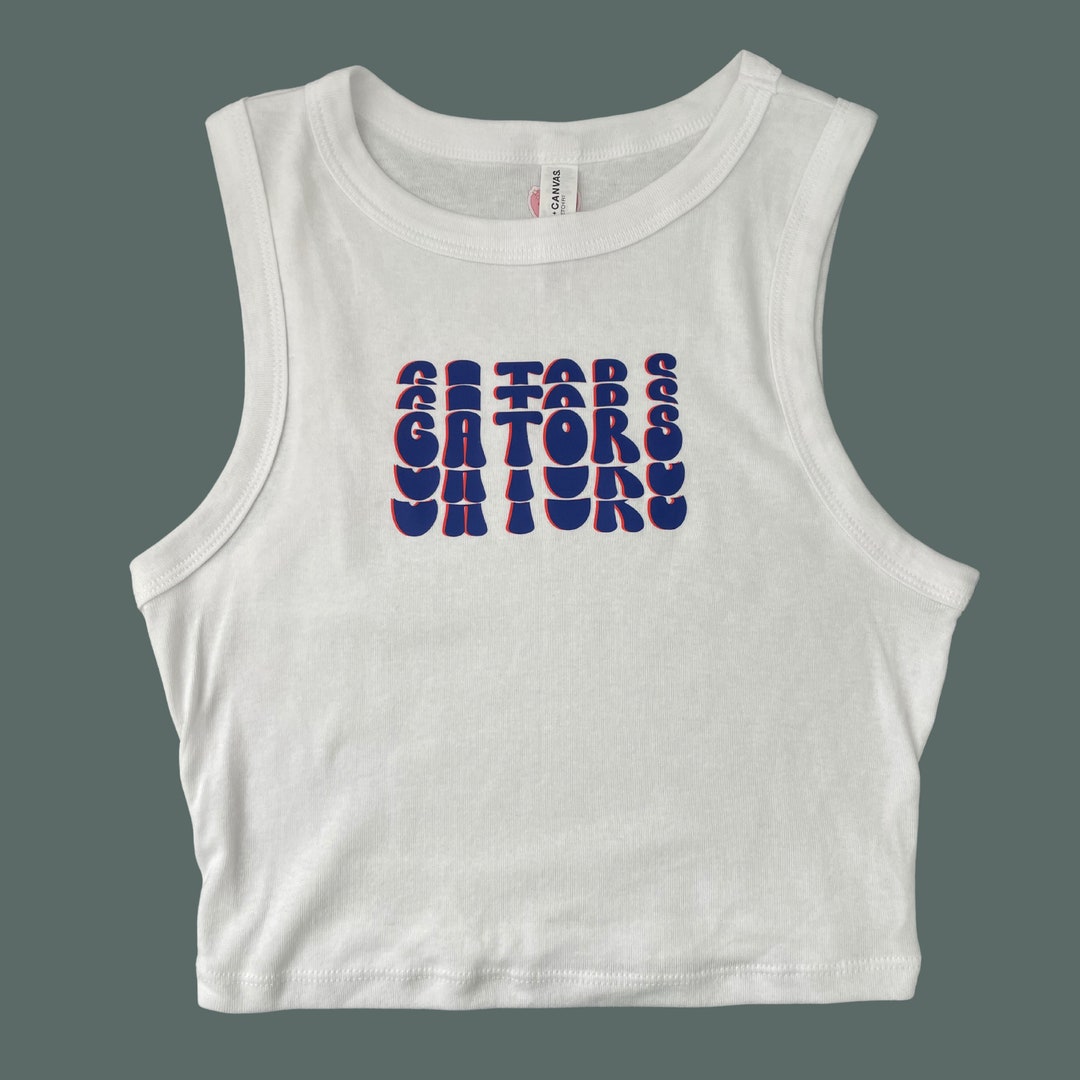 Retro Blue Florida Gators Tailgate Tank Tops, UF Y2K Baby Tee, Trendy ...