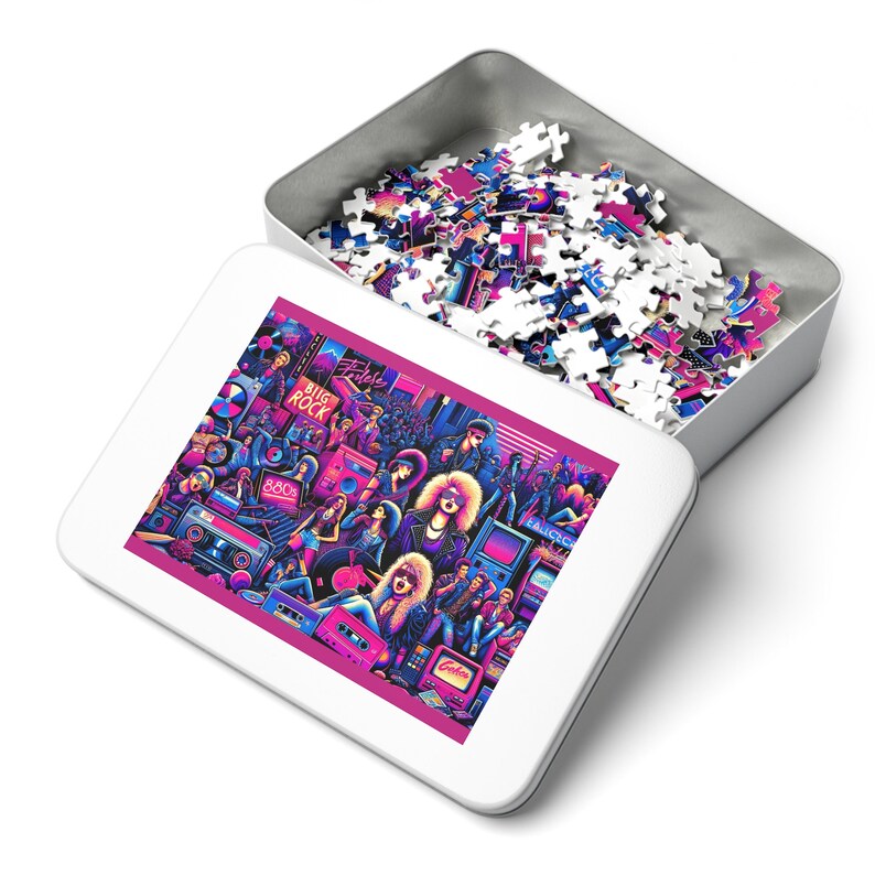 Retro Rewind: Abstract 80s Pop Culture Jigsaw Puzzle for Adult ...