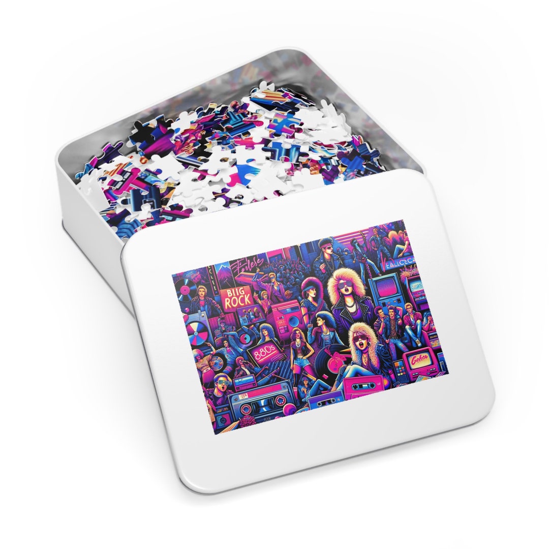 Retro Rewind: Abstract 80s Pop Culture Jigsaw Puzzle for Adult ...