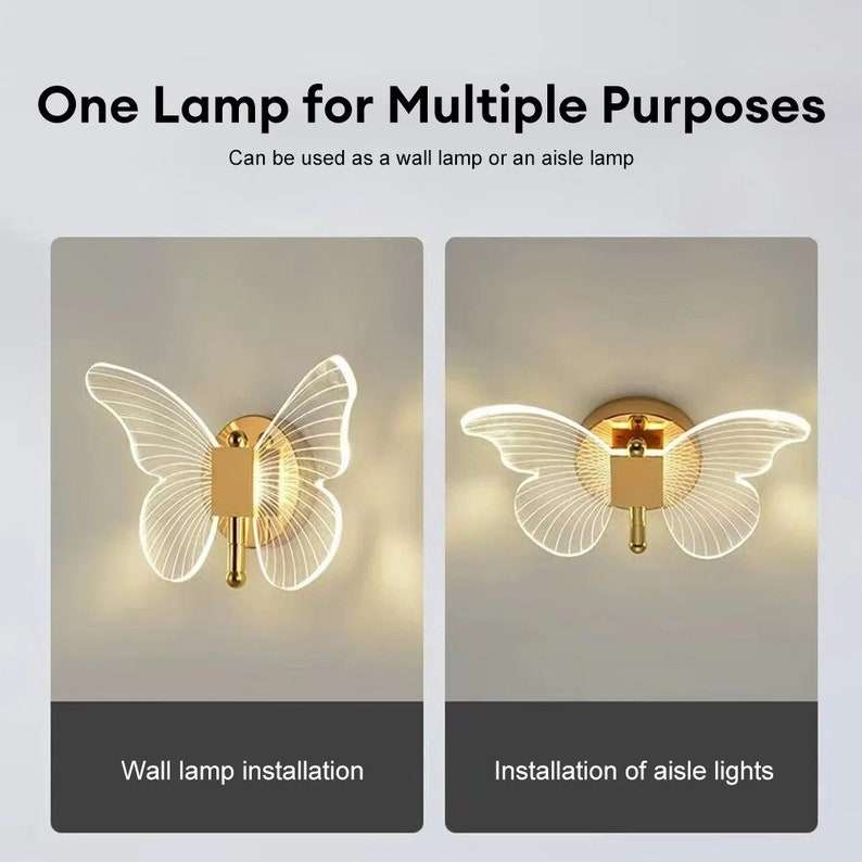 Modern, Elegant and Creative Butterfly LED Wall Lamp - Etsy