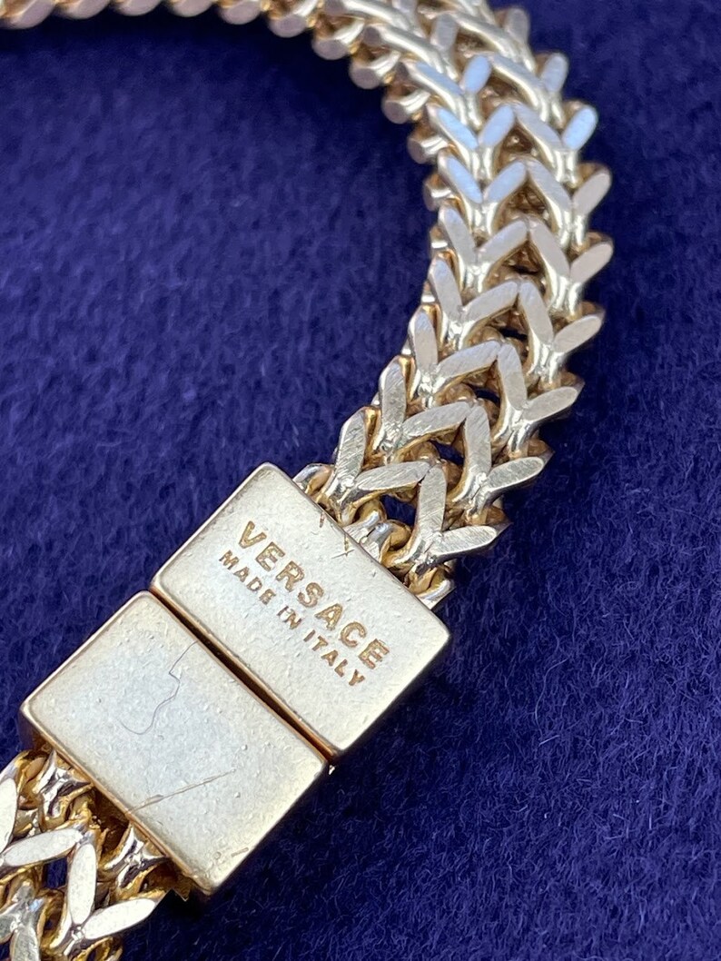 Vintage Versace Gold Double Rare Chain Necklace - Etsy