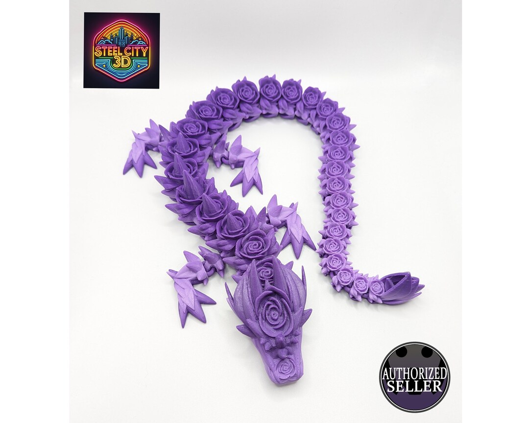 3D Printed Rose Dragon Flexy Fidget Toycinderwing3d Authorized Seller ...
