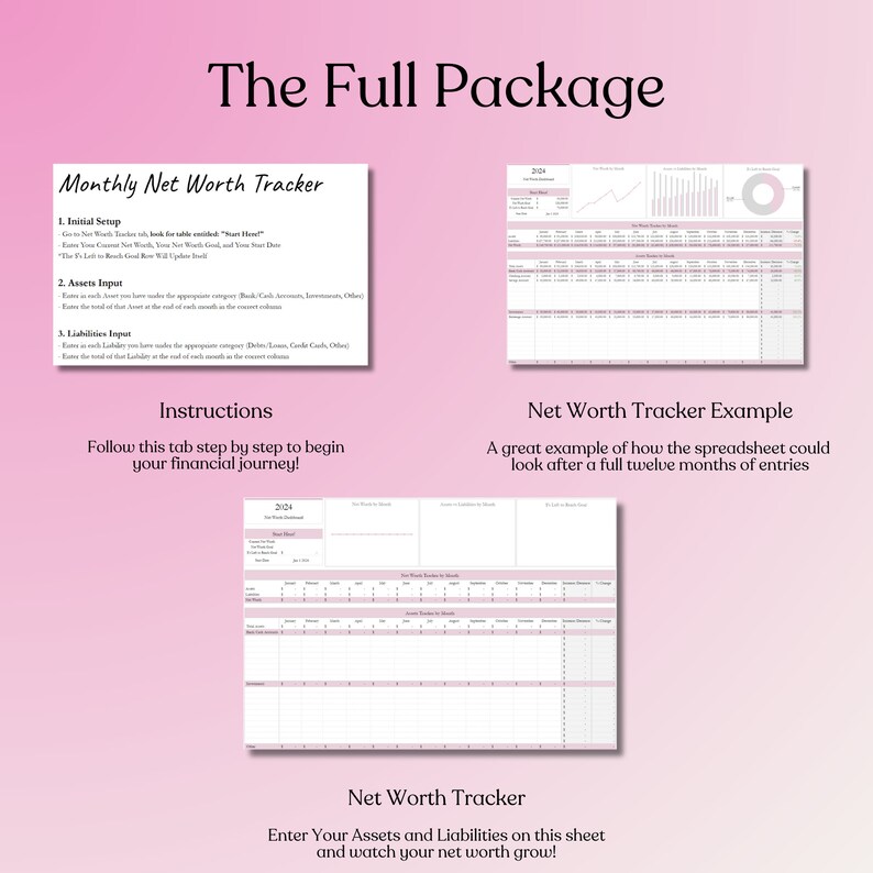 Net Worth Tracker, Assets Tracker, Liabilities Tracker, Personal ...