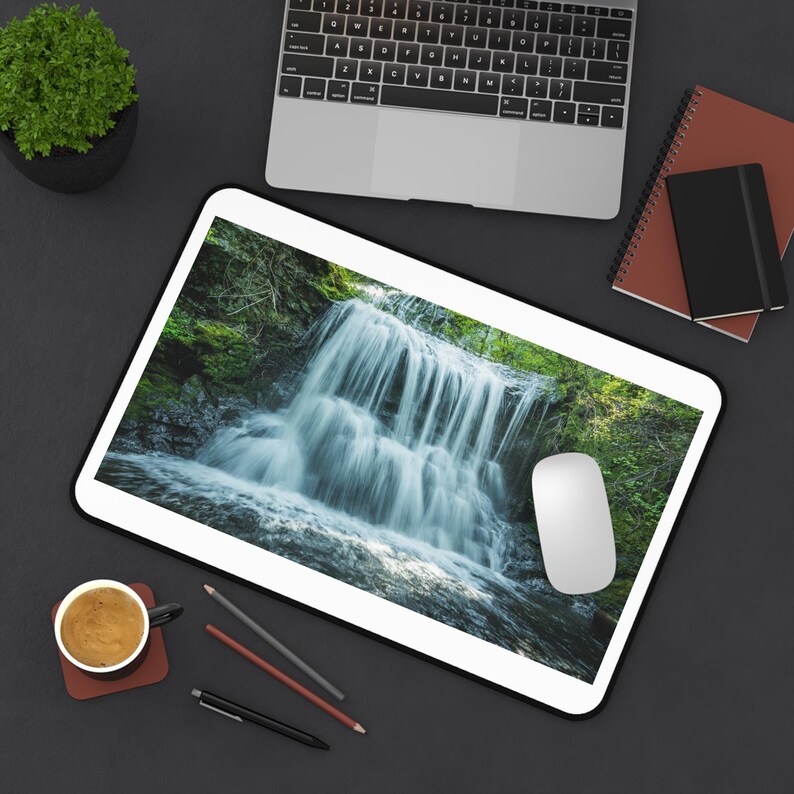 Waterfall Desk Mat - Nature Desk Accessories for Home Office, Gamer ...