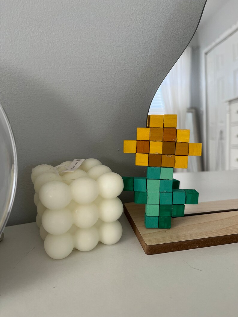 Pixel Art Wooden Flower Dandelion - Etsy