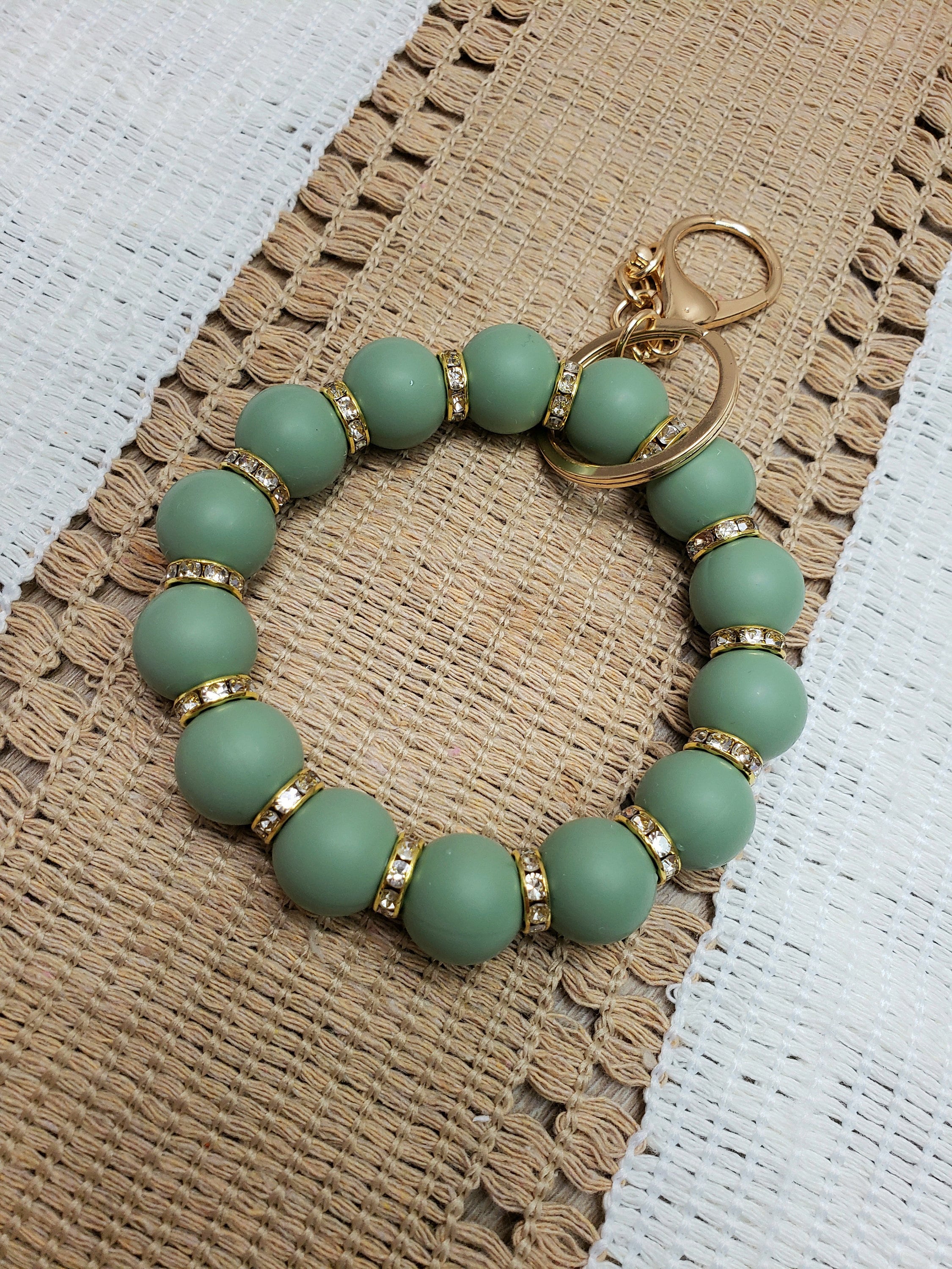 Stretchy Keychain Bangle Coloful Key Wristlet Boho Beaded Key Chain ...