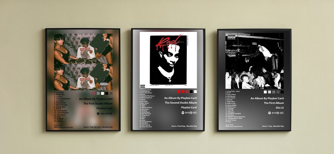 Playboi Carti Poster Set of 3, Die Lit Album Poster, Playboi Carti ...