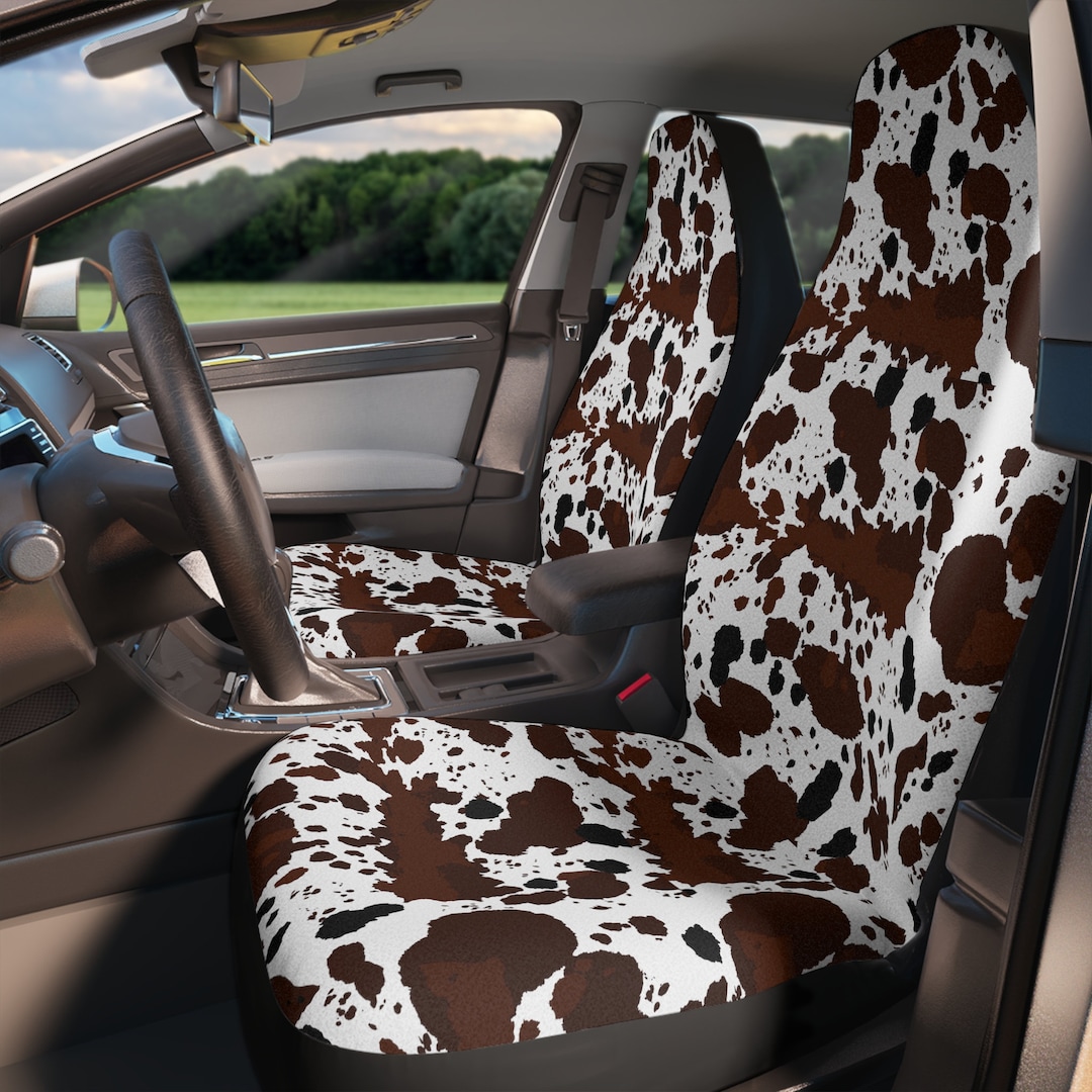 Cow Print Car Seat Cover, Western Car Accessories, Wild West, Car Mat ...