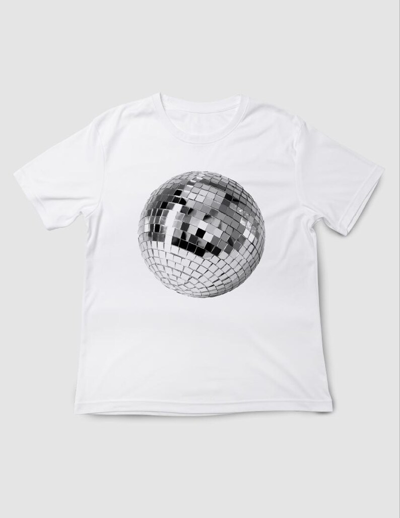 Vintage Disco Ball Tee, 90s Disco Print, Mirror Ball Tshirt, Y2K Baby ...