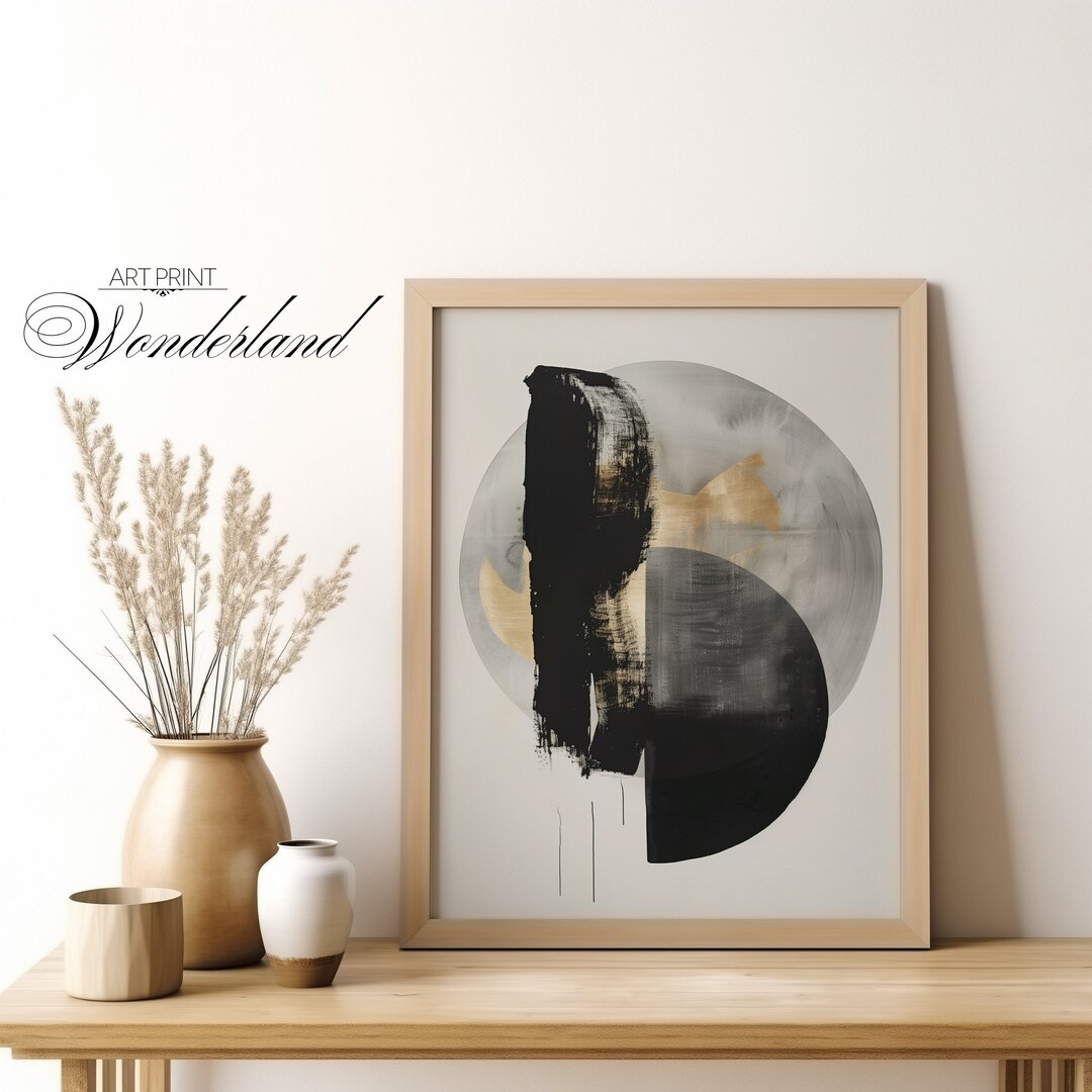 Printable Moon Phase Painting, Digital Artwork, Printable Art, Gold ...