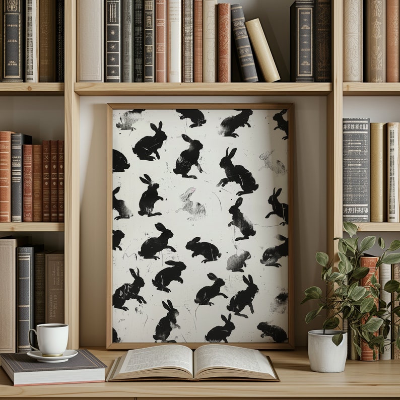 Printable Graffiti Stencil Rabbits Art, Digital Artwork, Printable Art ...