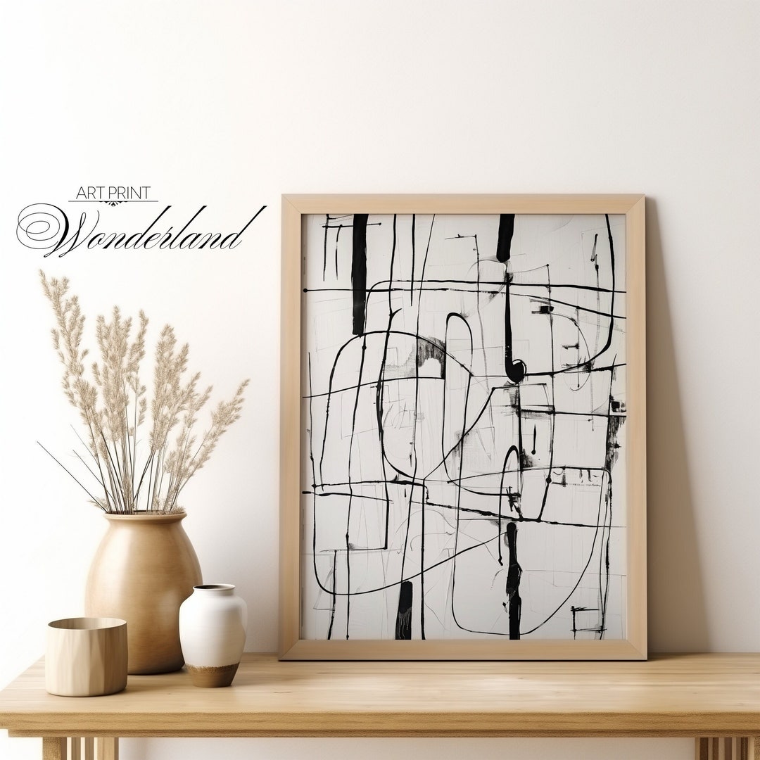 Printable Minimalist Drizzle Lines Painting, Digital Artwork, Printable ...