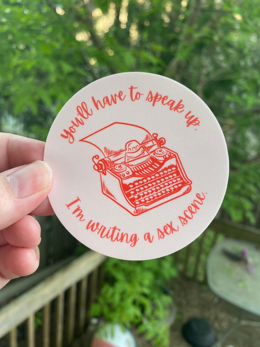 Romance Writer Vinyl Sticker, You'll Have to Speak up Laptop Sticker ...