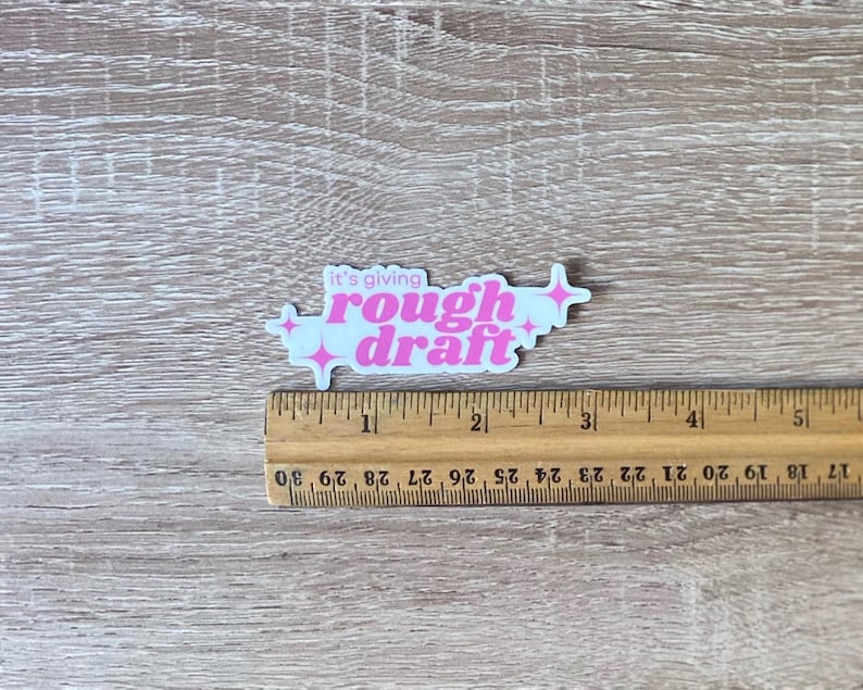 Funny Writer Sticker: It's Giving Rough Draft - Waterproof Vinyl Decal ...