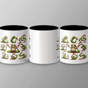 Frog Yoga Poses Mug, Funny Frog Coffee Mug, Cute Animal Lover Gift, Unique Frog Lover Mug, Yoga ...