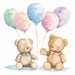 Cuddly Toys and Balloons, Includes 10 High-quality Pngs, Watercolour ...
