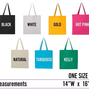 Custom Name Letter Tote Bag, Initial Book Bag, Birthday Gift Tote ...