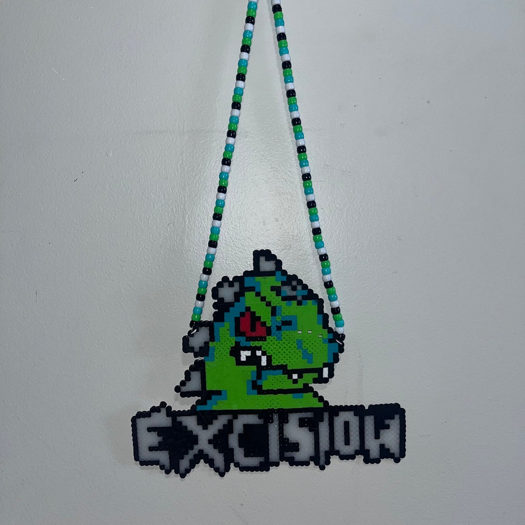 Excision Dinosaur Perler Kandi Necklace - Etsy