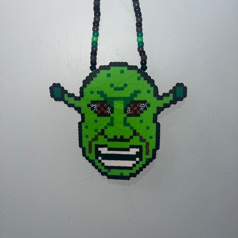 Shrek Angry Excision Tour Perler Kandi Necklace - Etsy