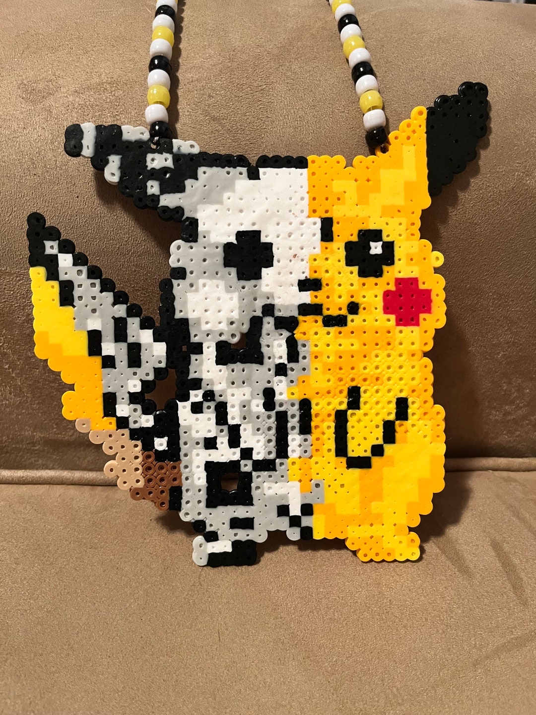Skeleton Pikachu Perler Kandi Necklace - Etsy