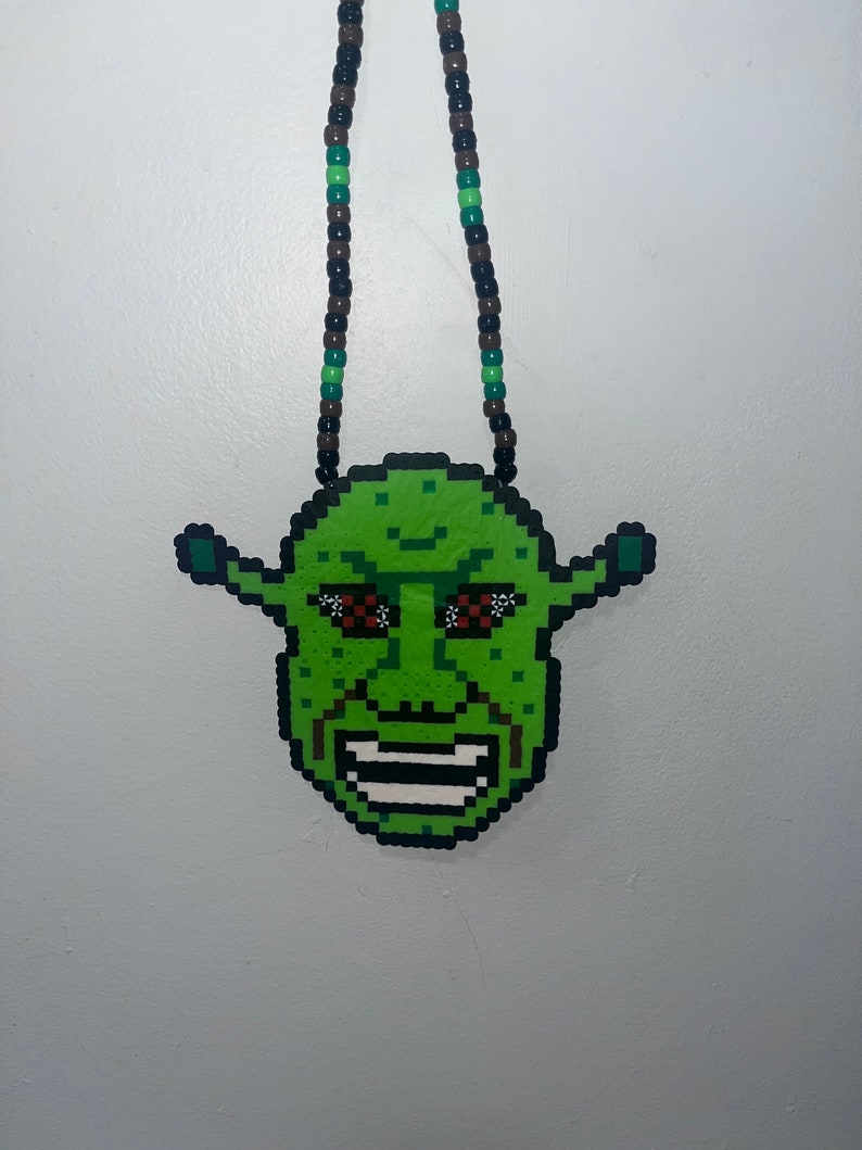 Shrek Angry Excision Tour Perler Kandi Necklace - Etsy