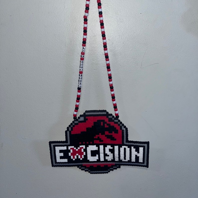Excision Jurassic Park Perler Kandi Necklace - Etsy