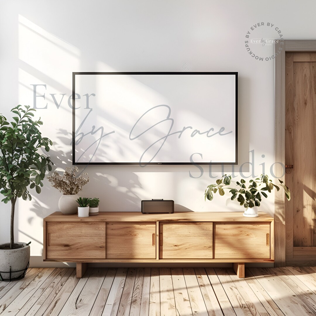 Minimal Frame Tv Art Mockup, Samsung Frame TV Mockup, Photoshop, PSD ...