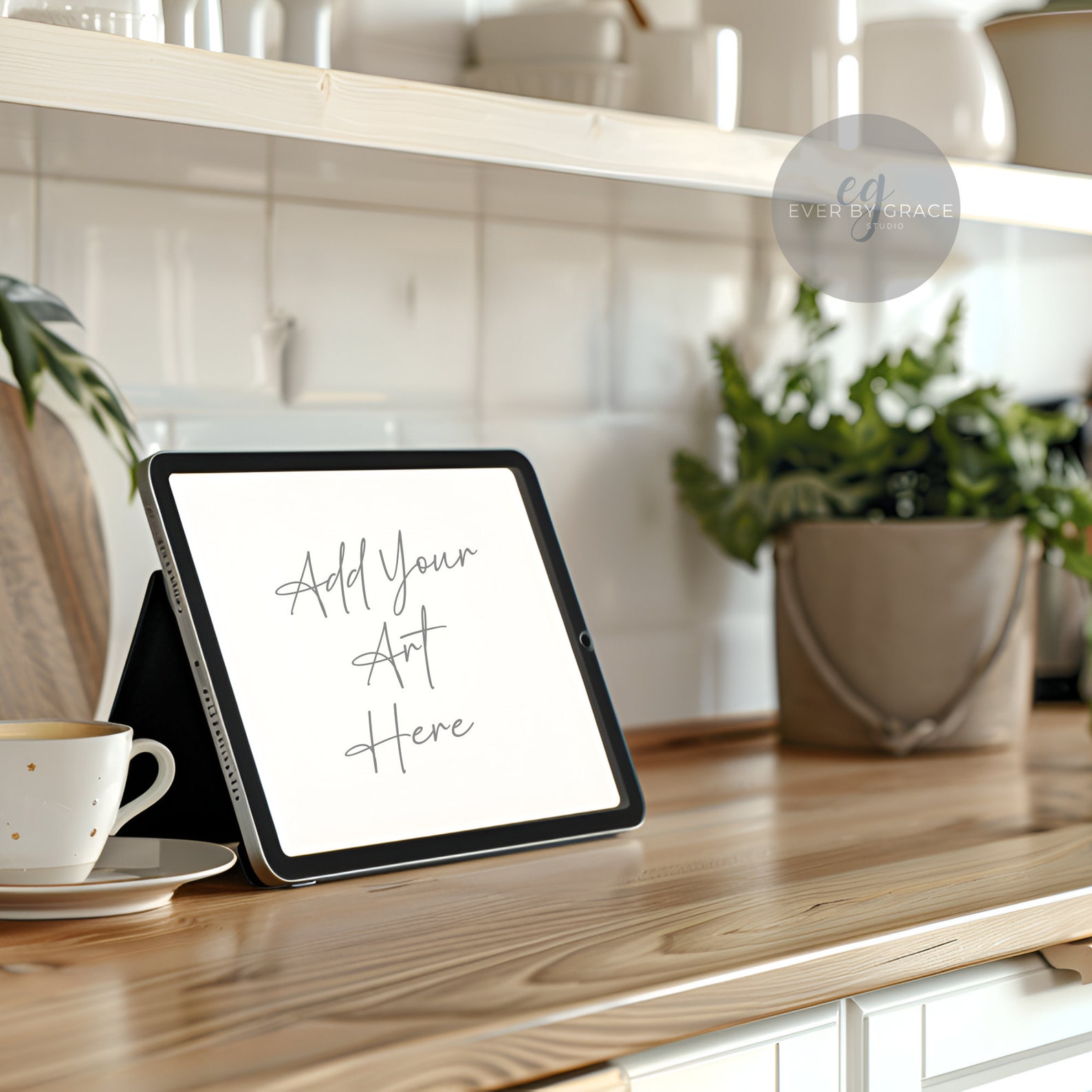 IPad Mockup, Device Screen Mockup Kitchen, Farmhouse Kitchen iPad ...