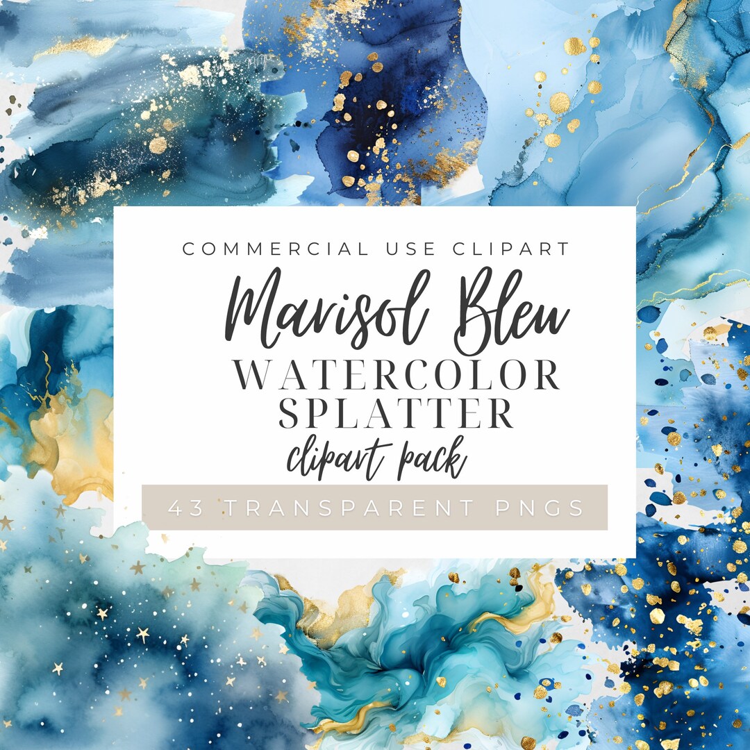Neutral Watercolor Splatter Clipart, Elements & Free Flowing Shapes ...